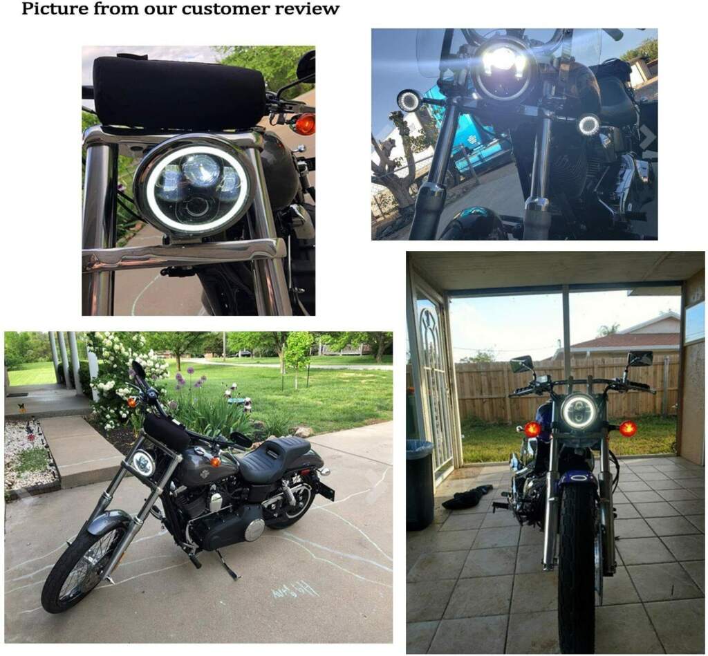 PARABOLA FARO Daymaker LED ANGEL EYE HARLEY DAVIDSON SOFTAIL NIGHT ...